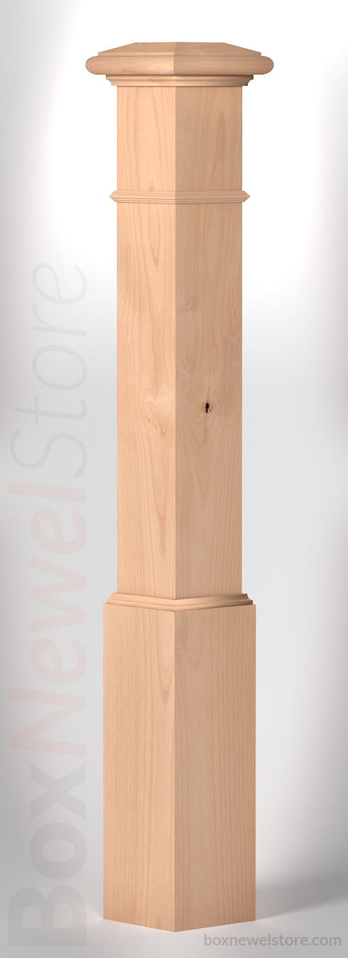 Box Newel Store Classic Clear Alder Box Newel SFI Classic Cap with Cove ...
